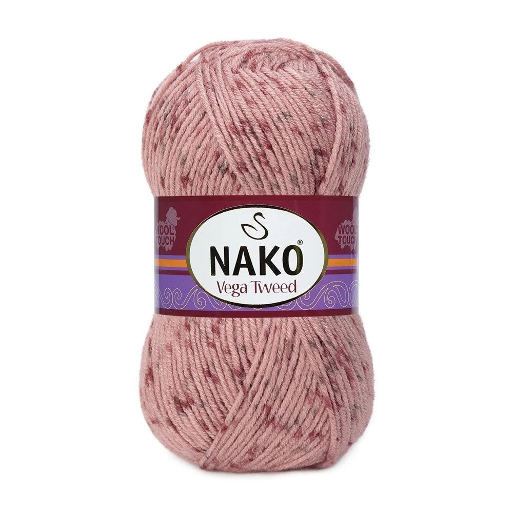 Strickgarn Nako Vega Tweed - 31760 rose zum Stricken und Häkeln.