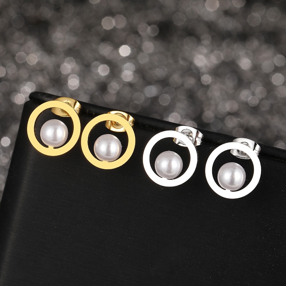 Earrnings pearls - silver