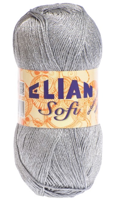 Knitting yarn Sofi 255 - grey for knitting and crocheting.